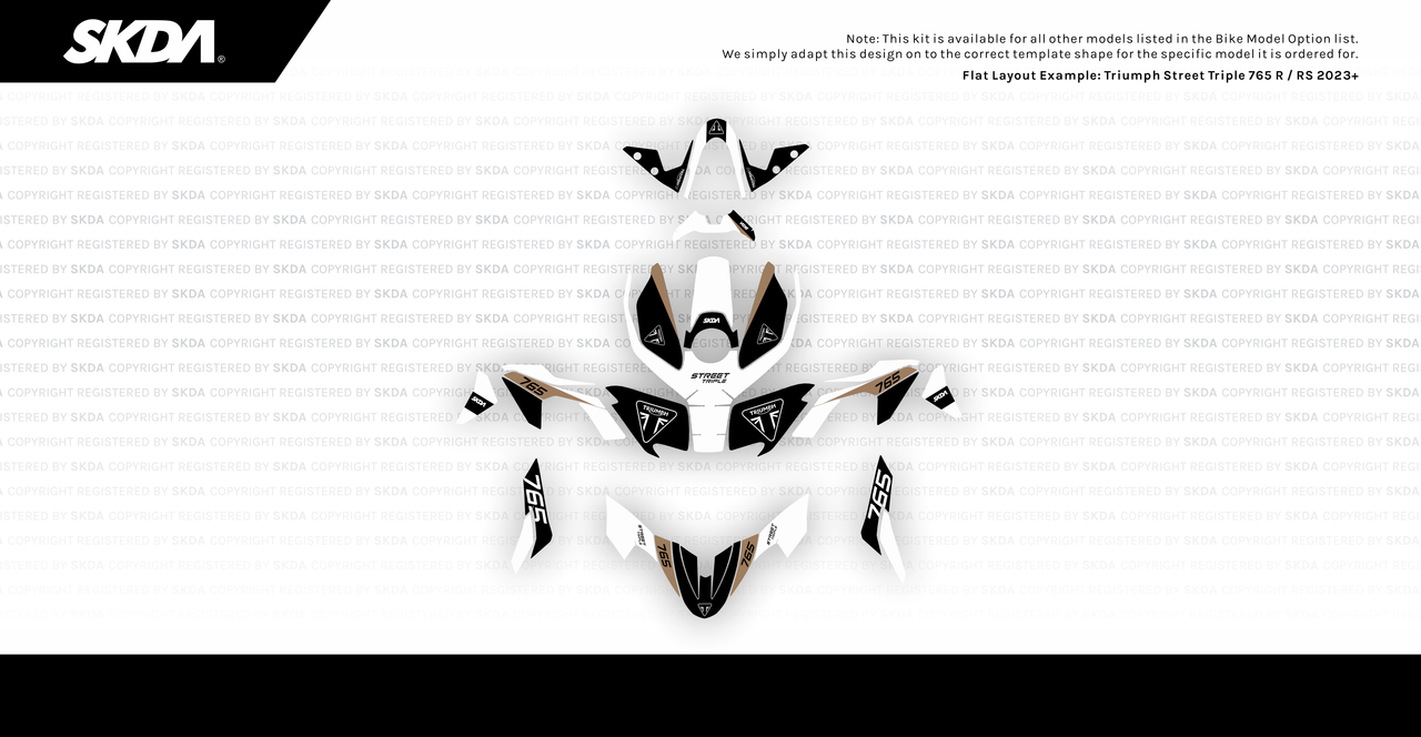 IDLE White Street Triple 765 Full Graphics Kit - SKDA - AU Store