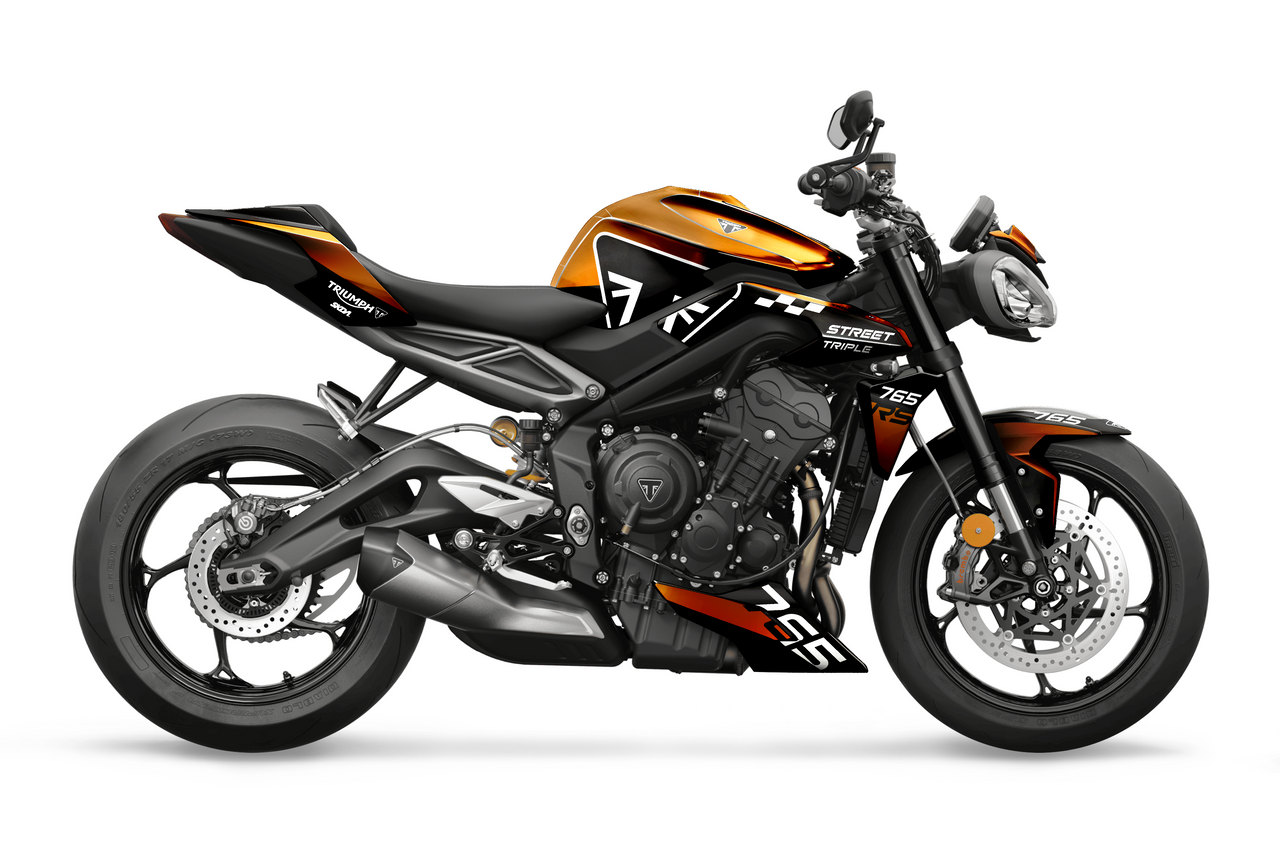 EMBLEM CHROME Bronze Street Triple 765 Full Graphics Kit - SKDA - AU Store