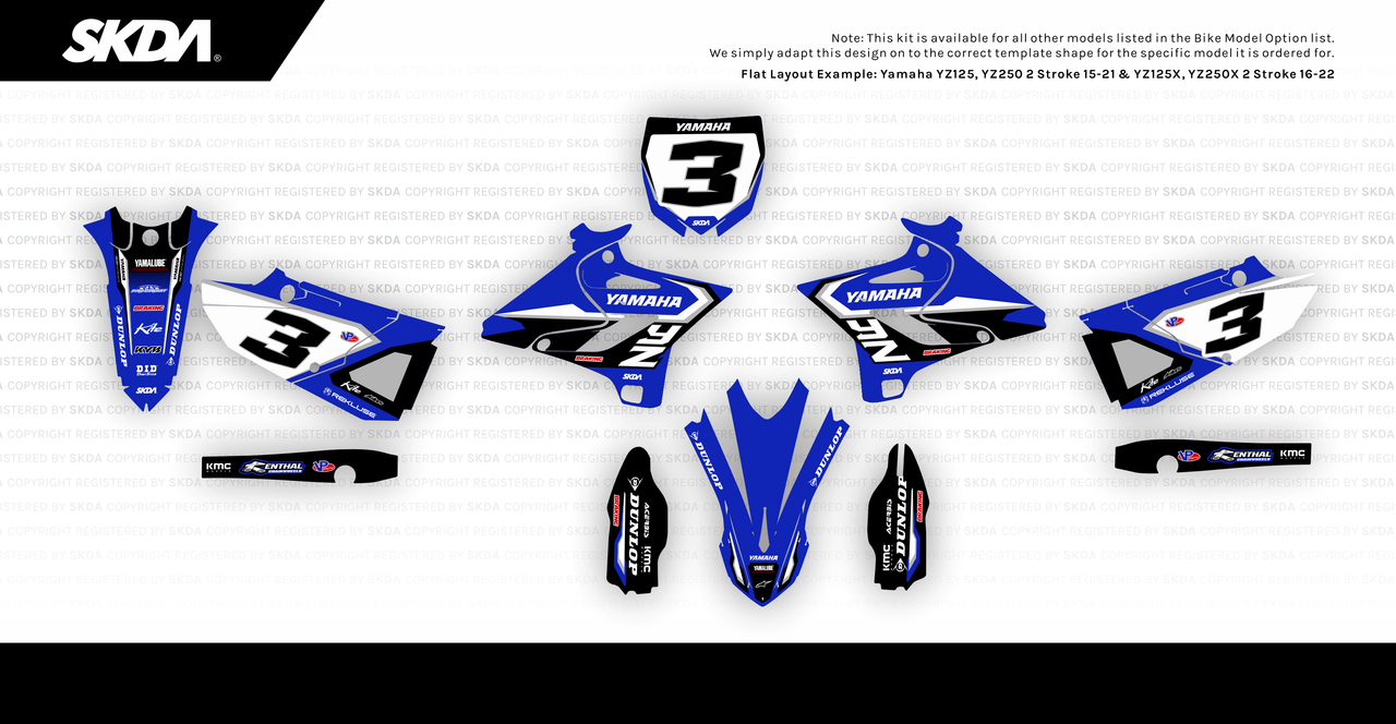 SPILL Blue/Black YZ Full Graphics Kit - SKDA - AU Store