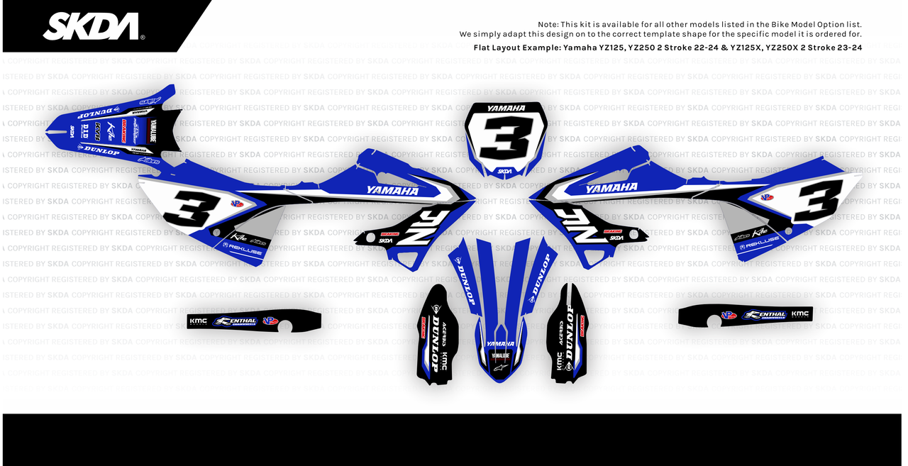 SPILL Blue/Black YZ Full Graphics Kit - SKDA - AU Store