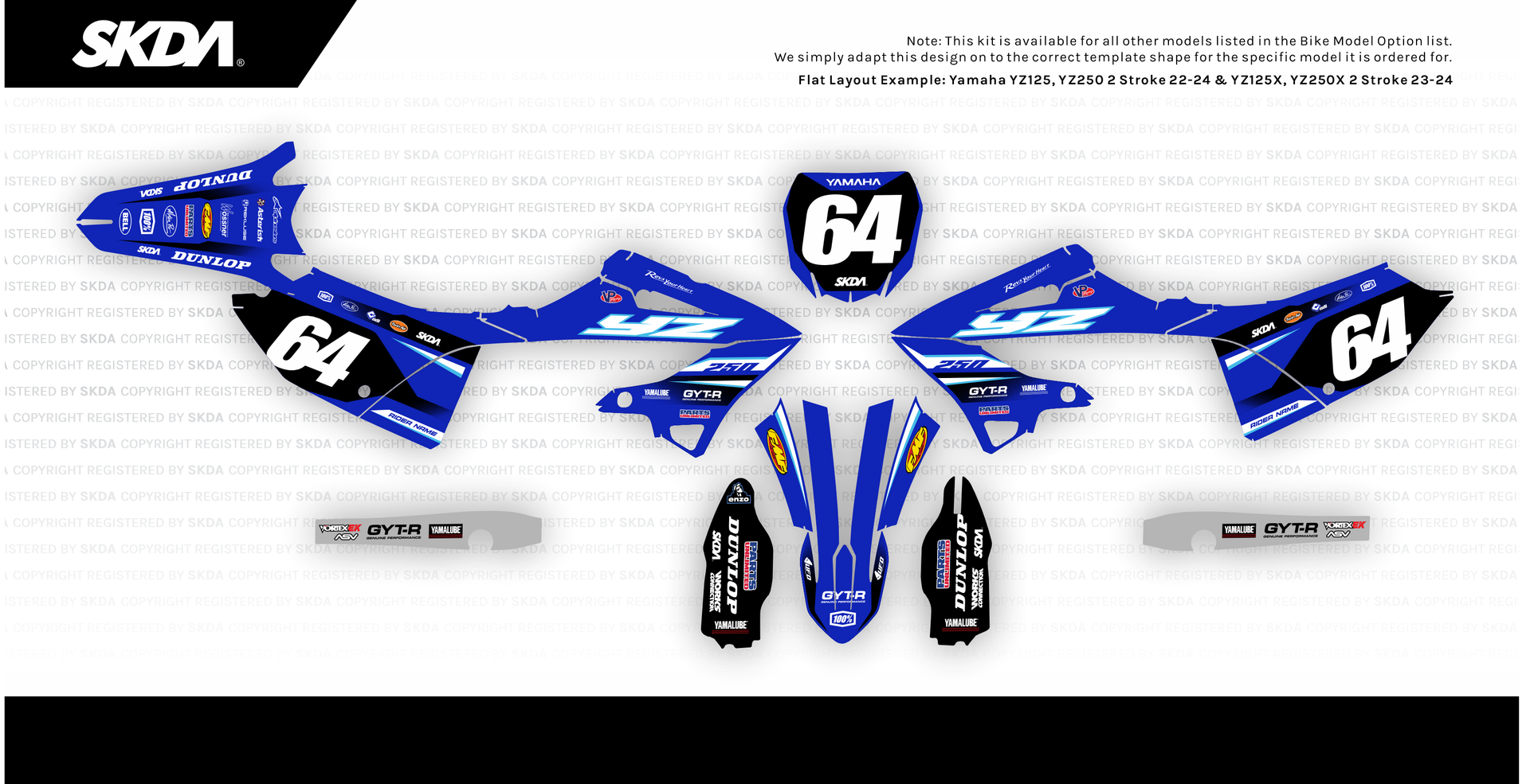 TWENTYFIVE Blue YZ Full Graphics Kit - SKDA - AU Store