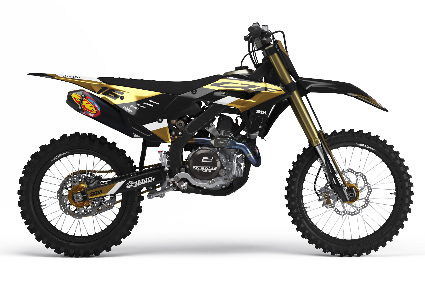 SECTOR CHROME Gold CR/CRF Full Graphics Kit - SKDA - AU Store