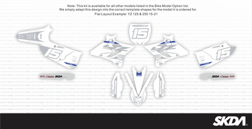 SMOKE V2 WHITE/GREY YZ Full Graphics Kit - SKDA