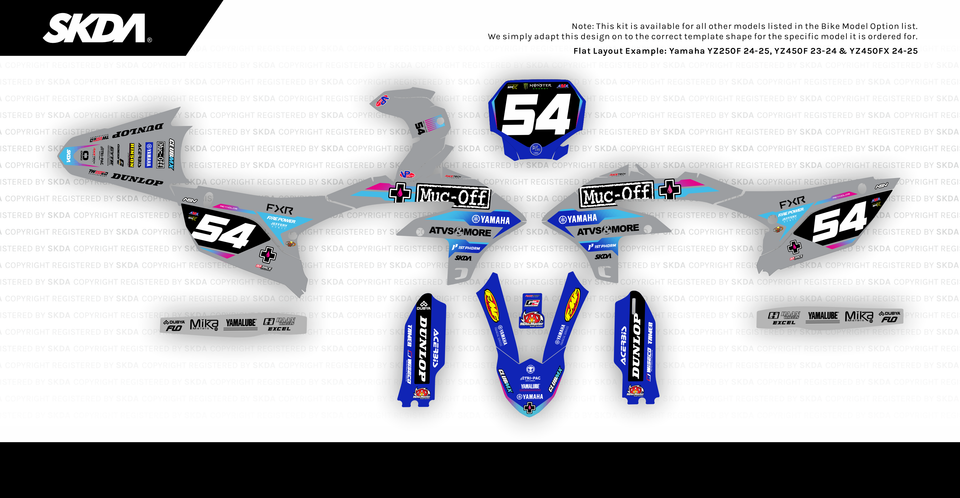 25 CLUBMX Grey YZF/WRF Replica Graphics Kit - SKDA - AU Store