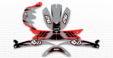 SCRAP Red 6D Helmet Graphics Kit - SKDA - AU Store