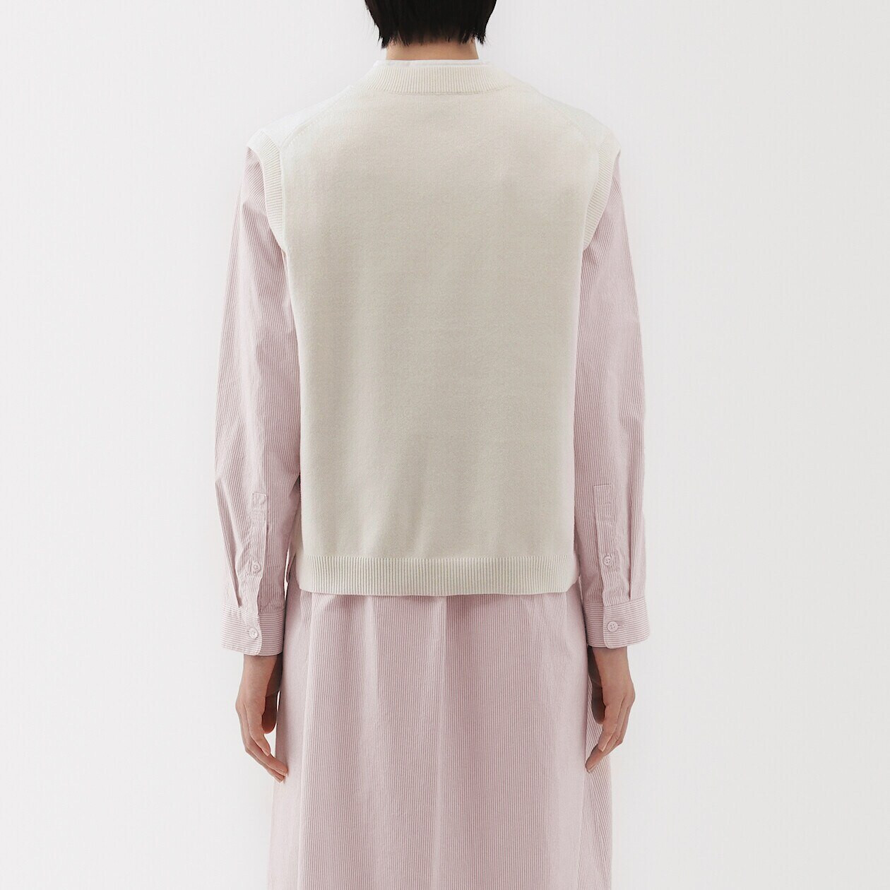 Women's Milano Rib V Neck Knitted Vest | MUJI