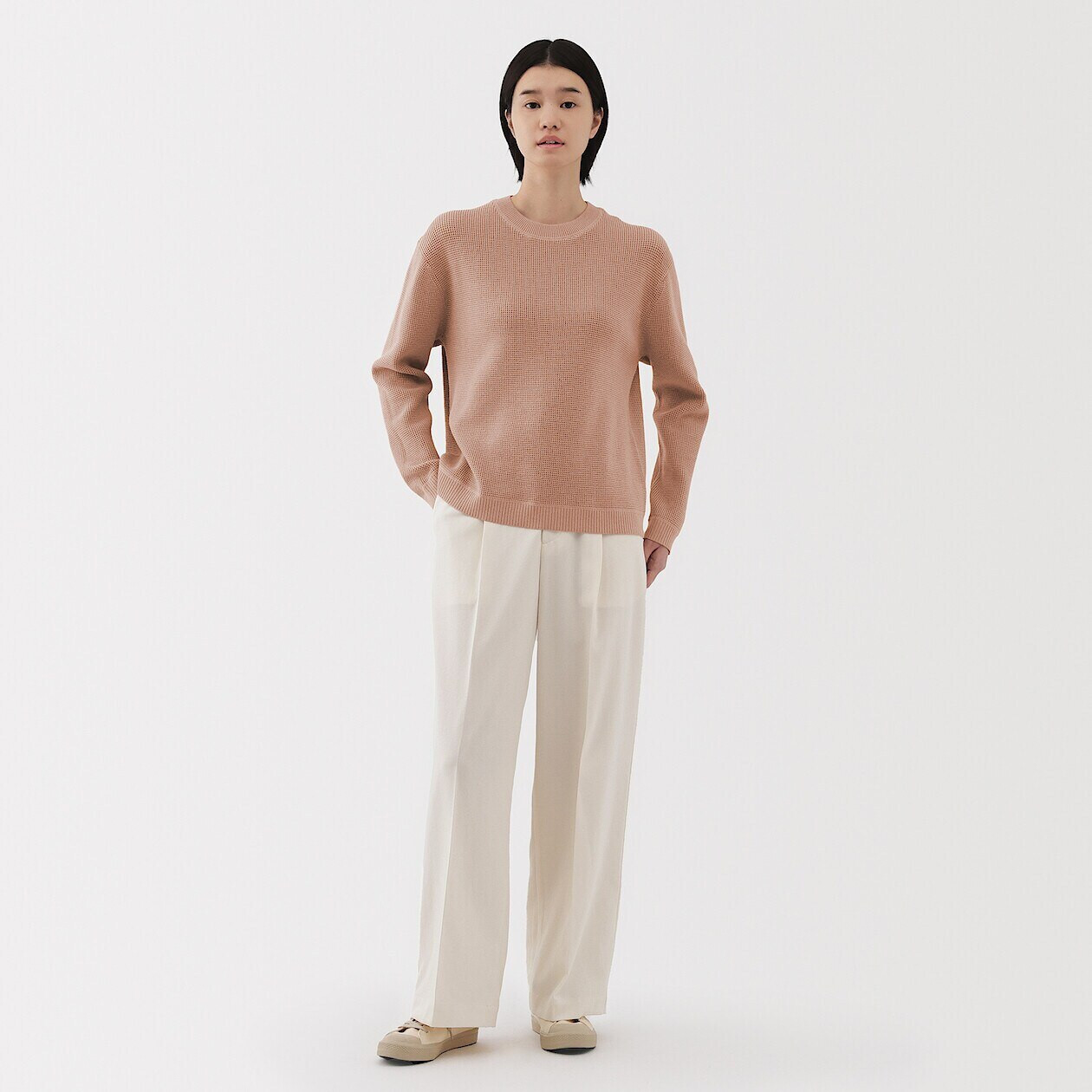 Women's Medium Knit Crew Neck Jumper | MUJI
