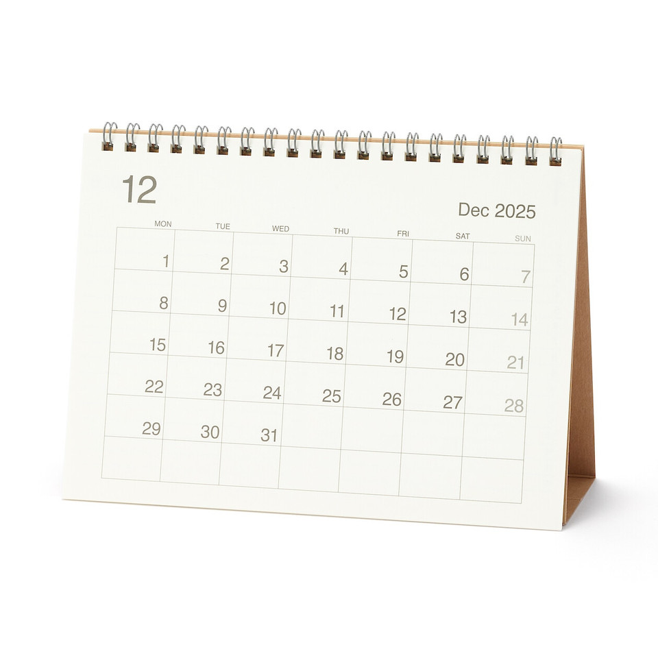 2026 Bagasse Paper Desktop Calendar - Medium | MUJI