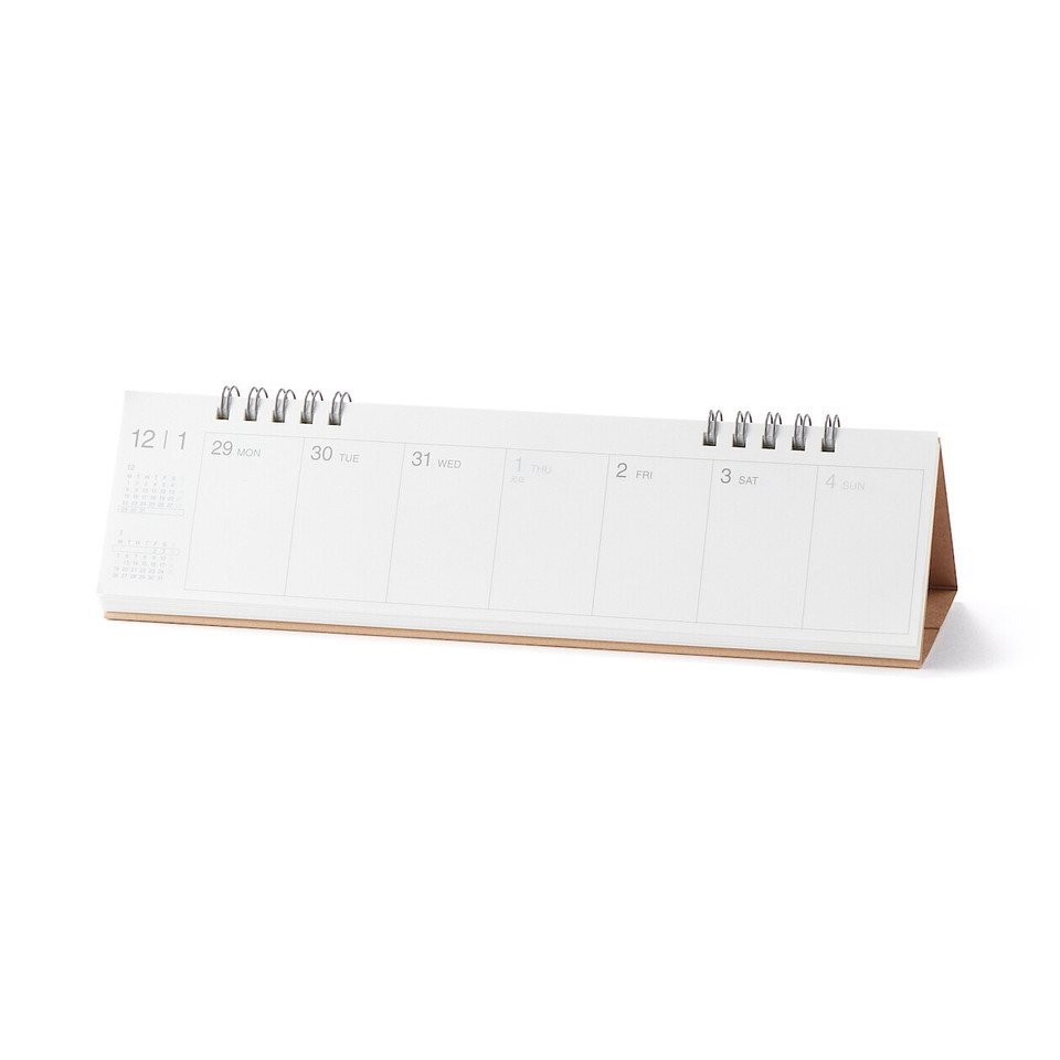 2026 Horizontal Weekly Desktop Calendar | MUJI