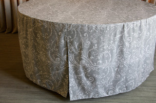 48-Inch Fitted Round Table Cover - Bali Gray White - Tablevogue