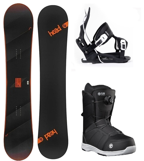 HEAD Flocka LFW 4D (WIDE) Snowboard+Flow Bindings+BOA Boots - Orange ...