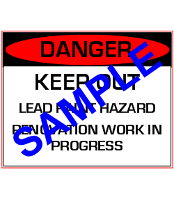 RRP Job Site Sign, Danger, Lead Paint Renovation, 10 Languages