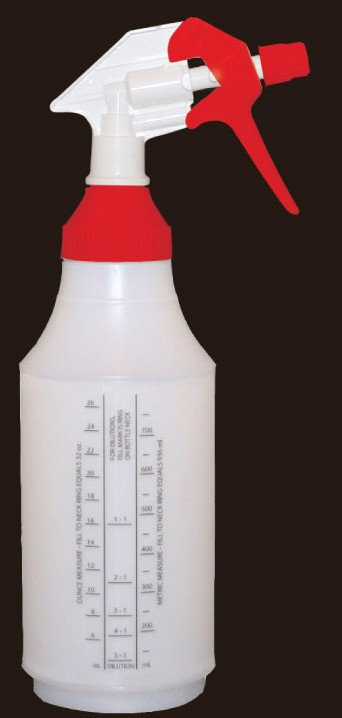 Wide Mouth Spray Bottle, 32 oz, Inc Solution Gauge, 1 Bottle Pack