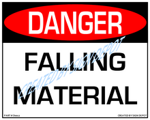 Danger, Falling Materials Sign. Order, Download, Save, Print