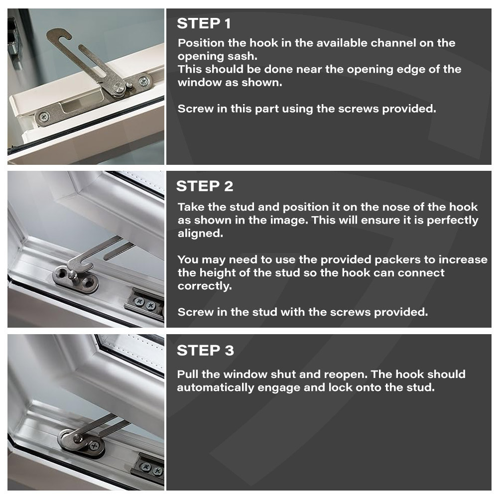 Universal Automatic uPVC Window Restrictor Set - GB DIY Store
