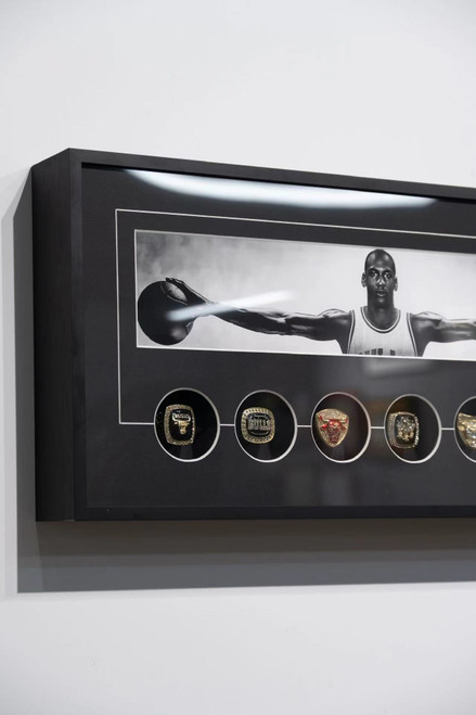 Michael Jordan Framed Poster Wall Art Décor with 6 Replica Rings ...