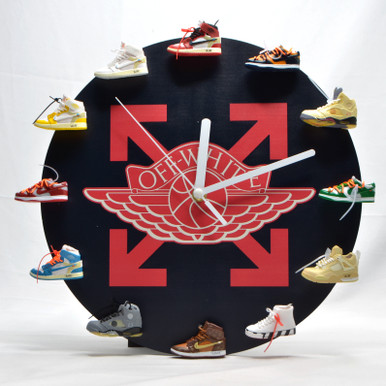 Handcrafted AJ 3D Sneaker Clock with 1-12 Mini Sneakers