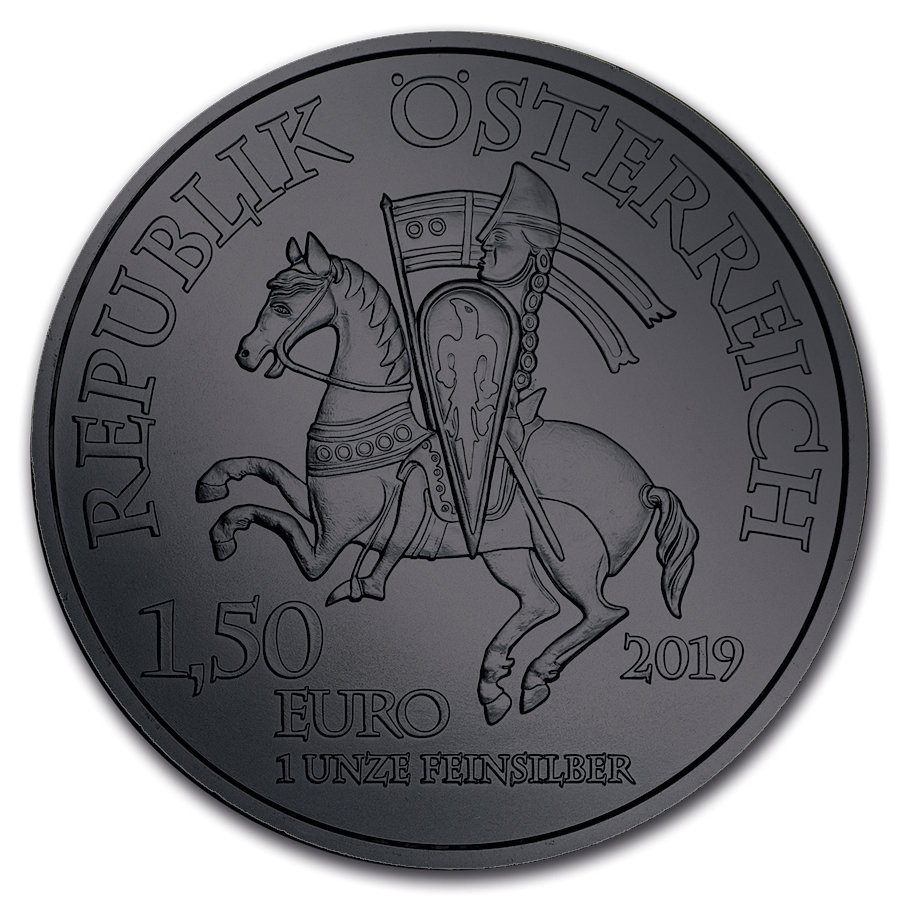 BURNING LEOPOLD V 1 oz Silver Ruthenium- Color coin 2019