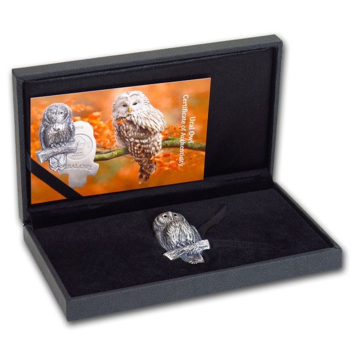 URAL OWL 3D shaped 2 Oz Silver Coin 1000 Togrog Mongolia 2019