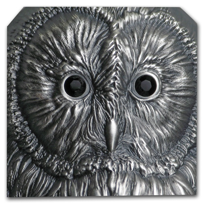 URAL OWL 3D shaped 2 Oz Silver Coin 1000 Togrog Mongolia 2019