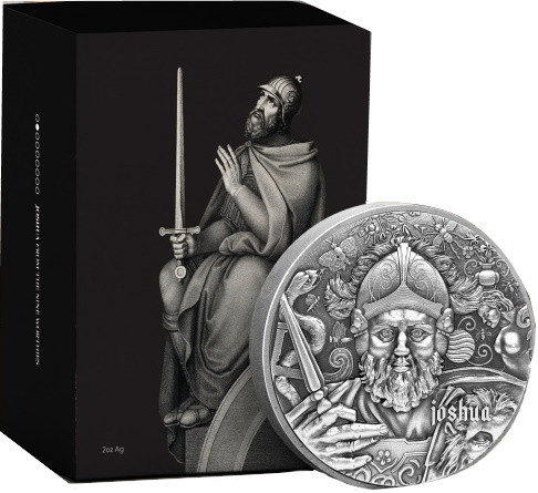 JOSHUA The Nine Worthies Series 2 oz Silver High Relief Coin 2020 Chad