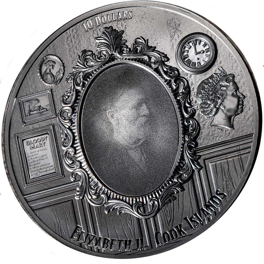 STANLEY Haunted Places 2 oz Silver Black Proof Coin Cook Islands 2023