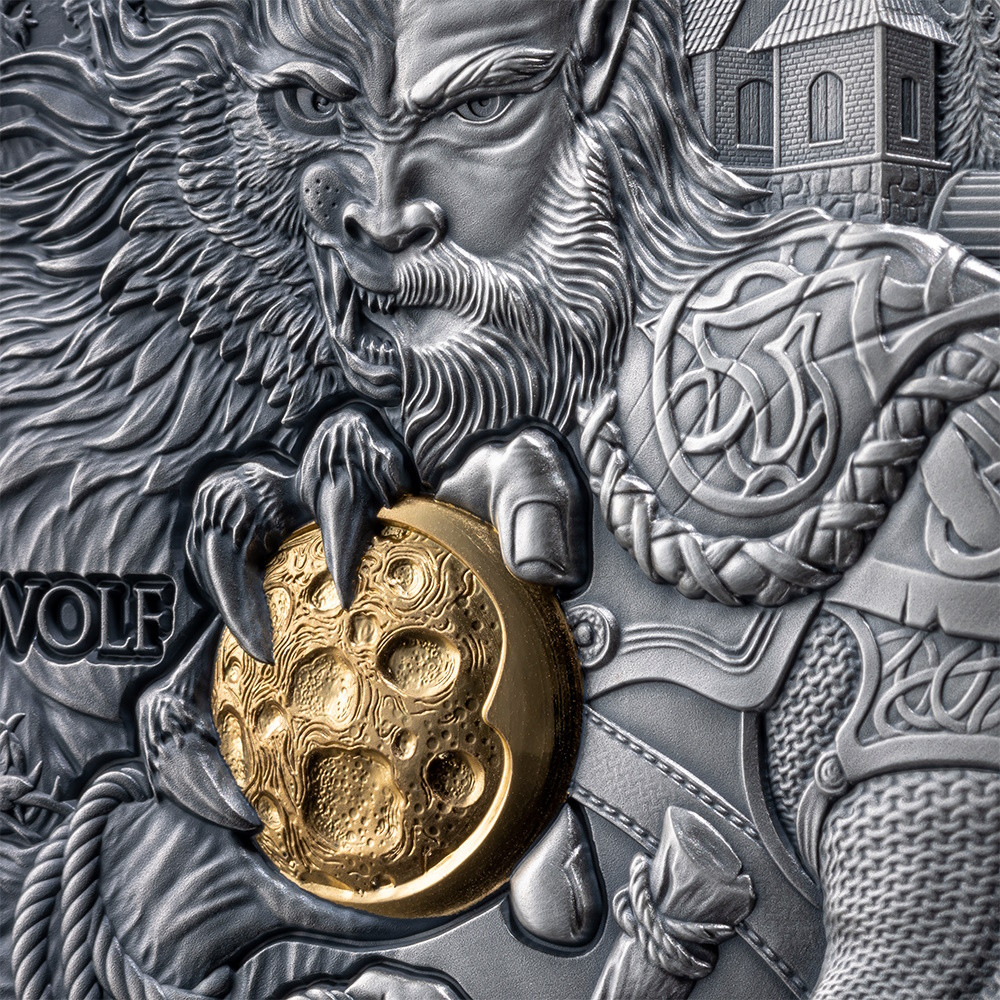 WEREWOLF Dual Essence 2 oz Silver Coin 2000 Francs Cameroon 2024