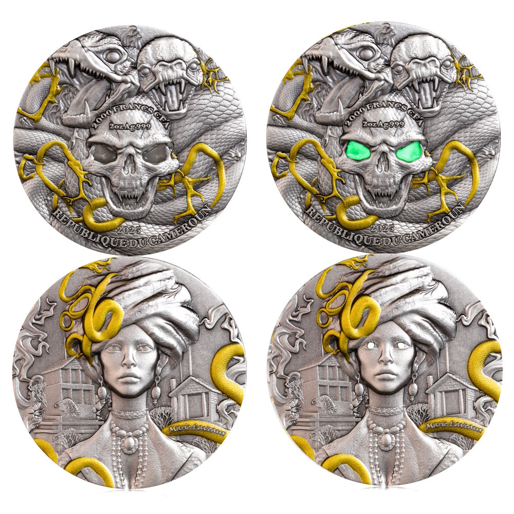 MARIE LAVEAUX Queen of Voodoo UV 2 oz. Silver Coin Cameroon 2025