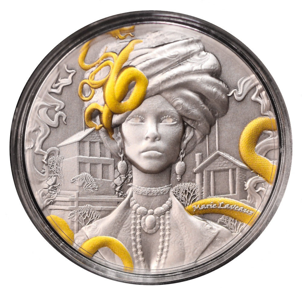MARIE LAVEAUX Queen of Voodoo UV 2 oz. Silver Coin Cameroon 2025
