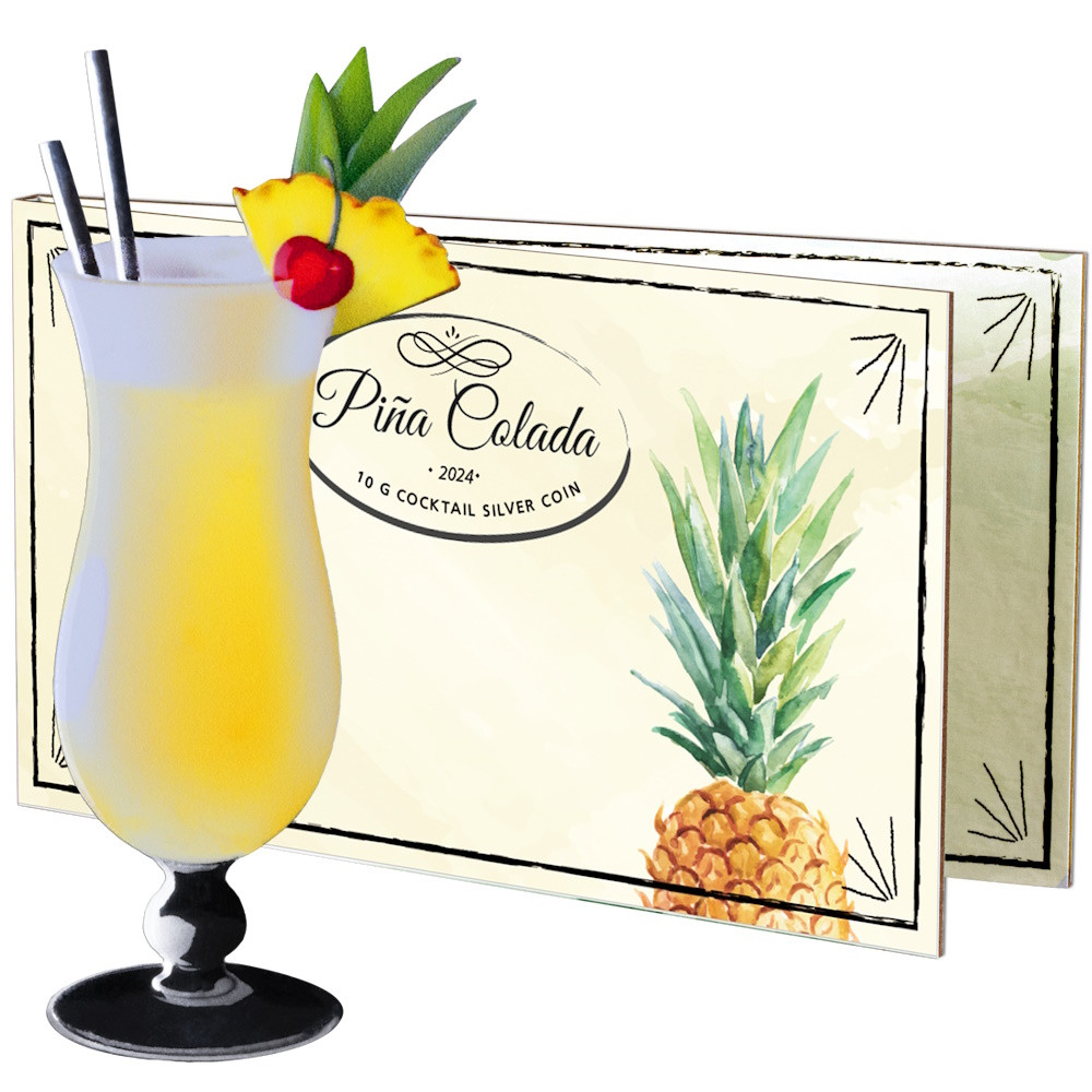 PINA COLADA COCKTAIL Silver Coin $1 Samoa 2024