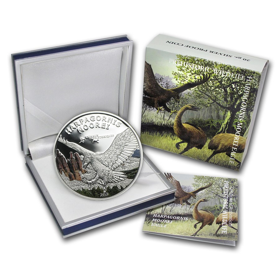 Eagle Harpagonis Moorei 1000 Fr Silver Coin Gabon 2013