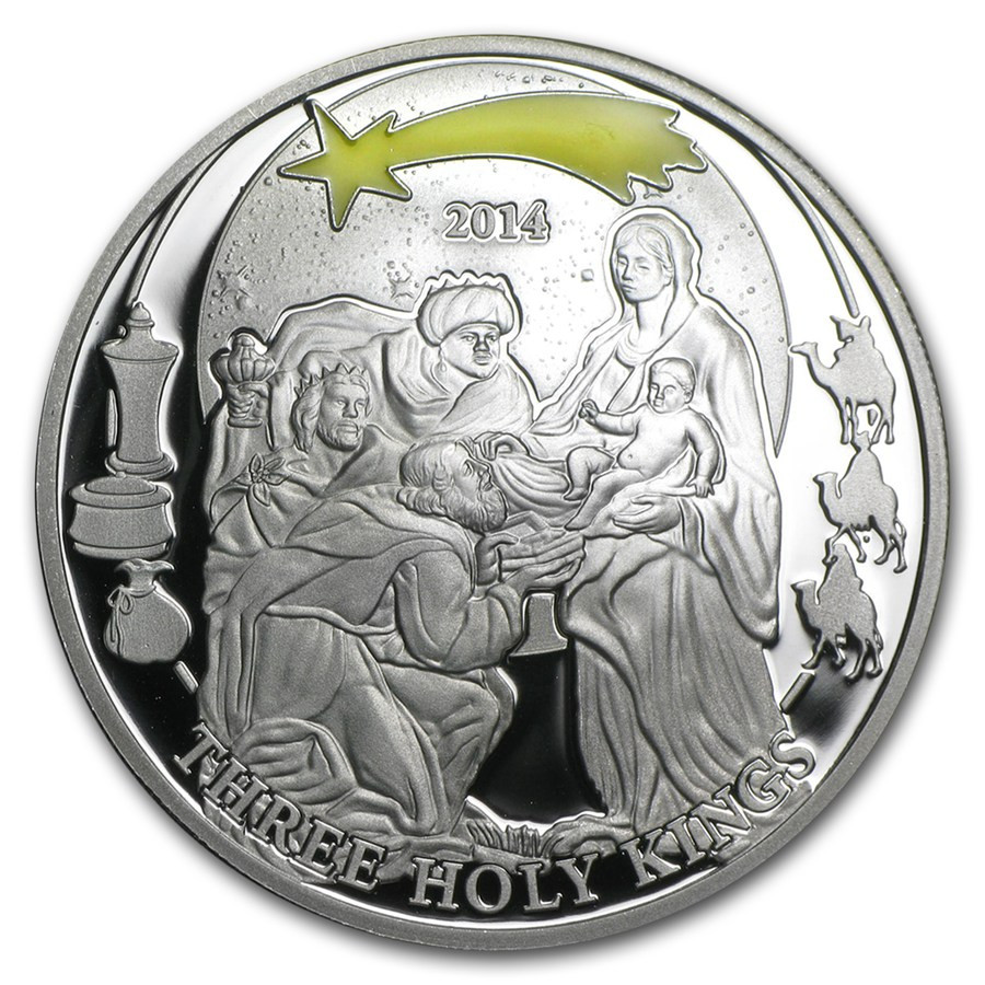 THREE HOLY KINGS Biblical Stories Silver Coin $2 Palau 2014