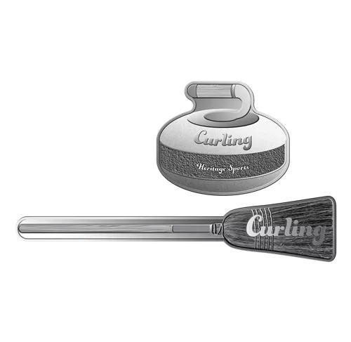 CURLING Heritage Sports 1 oz. Silver 2-Coin Set Solomon Islands 2022