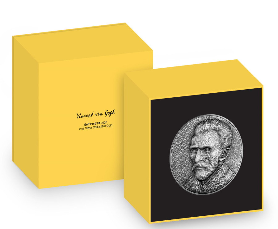 THE VINCENT VAN GOGH Series – Self Portrait 2 oz Silver Coin Niue 2020