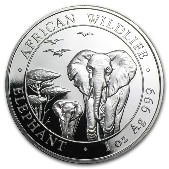 2015 Somalian African Wildlife ELEPHANT 4 Silver Coin Set