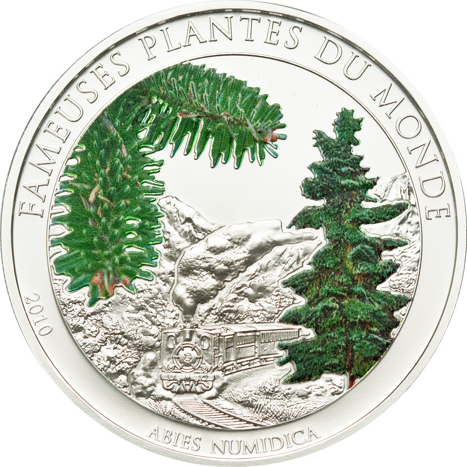 Famous Leaf 1 oz Silver Concave Proof Coin Benin 2016