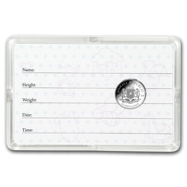 Baby GIRL Coin Card 1/10 oz Silver Elephant 2019 Somalia