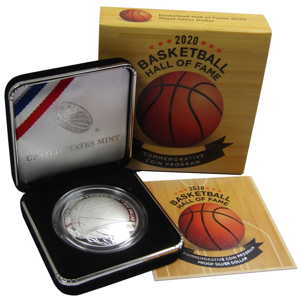 Basketball Hall of Fame Proof Silver Dollar USA 2020