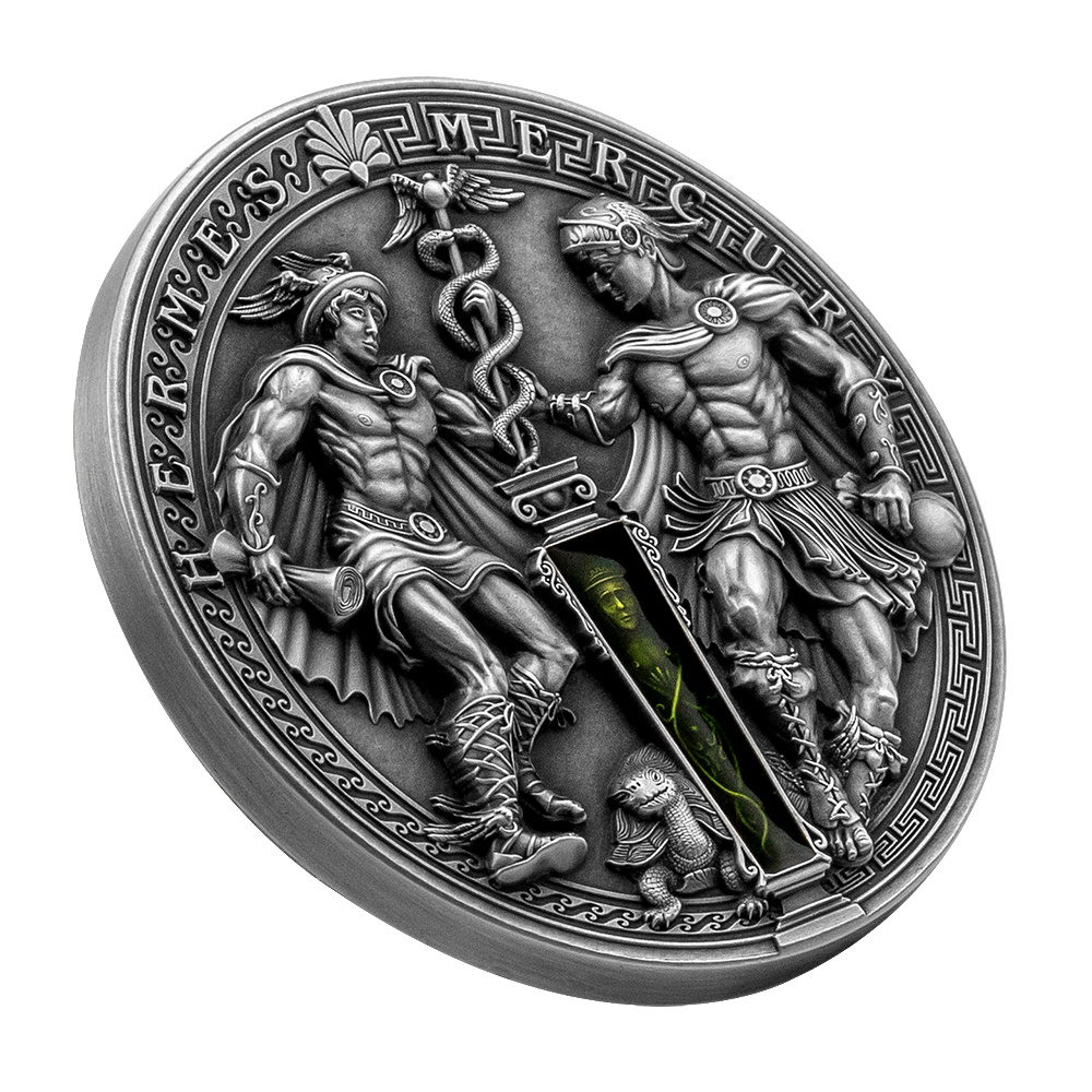 HERMES & MERCURY 2 oz Silver Coin $5 Niue 2022