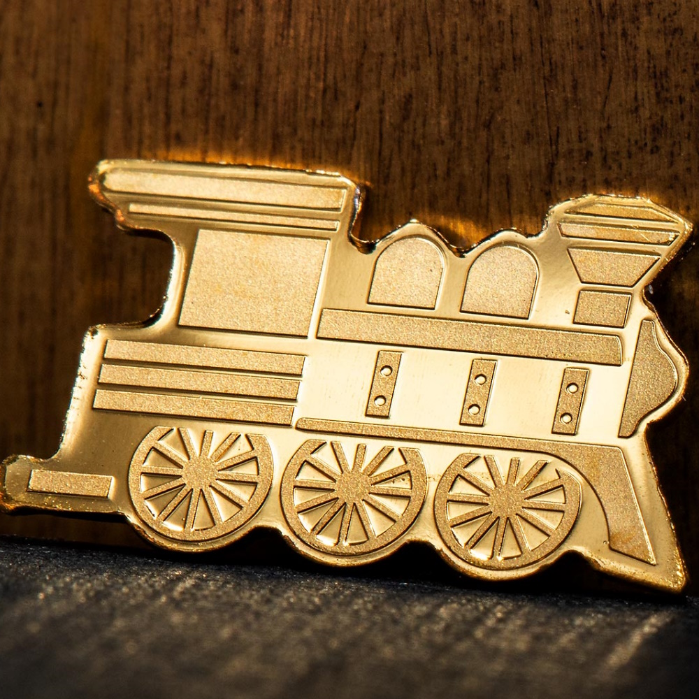 GOLDEN TRAIN 0.5g Gold Silk finish Coin $1 Palau