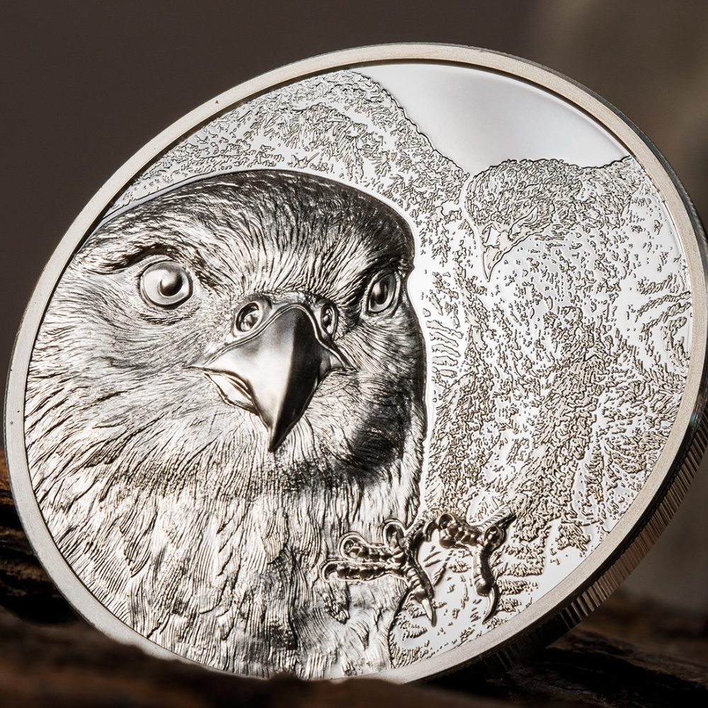 Mongolian FALCON 1 oz Silver Coin 500 Togrog Mongolia 2023