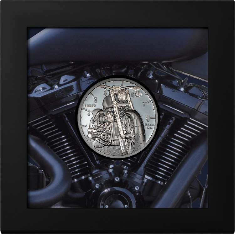 MOTORBIKE Journey 2 oz Silver Black Proof Coin Cook Islands 2024