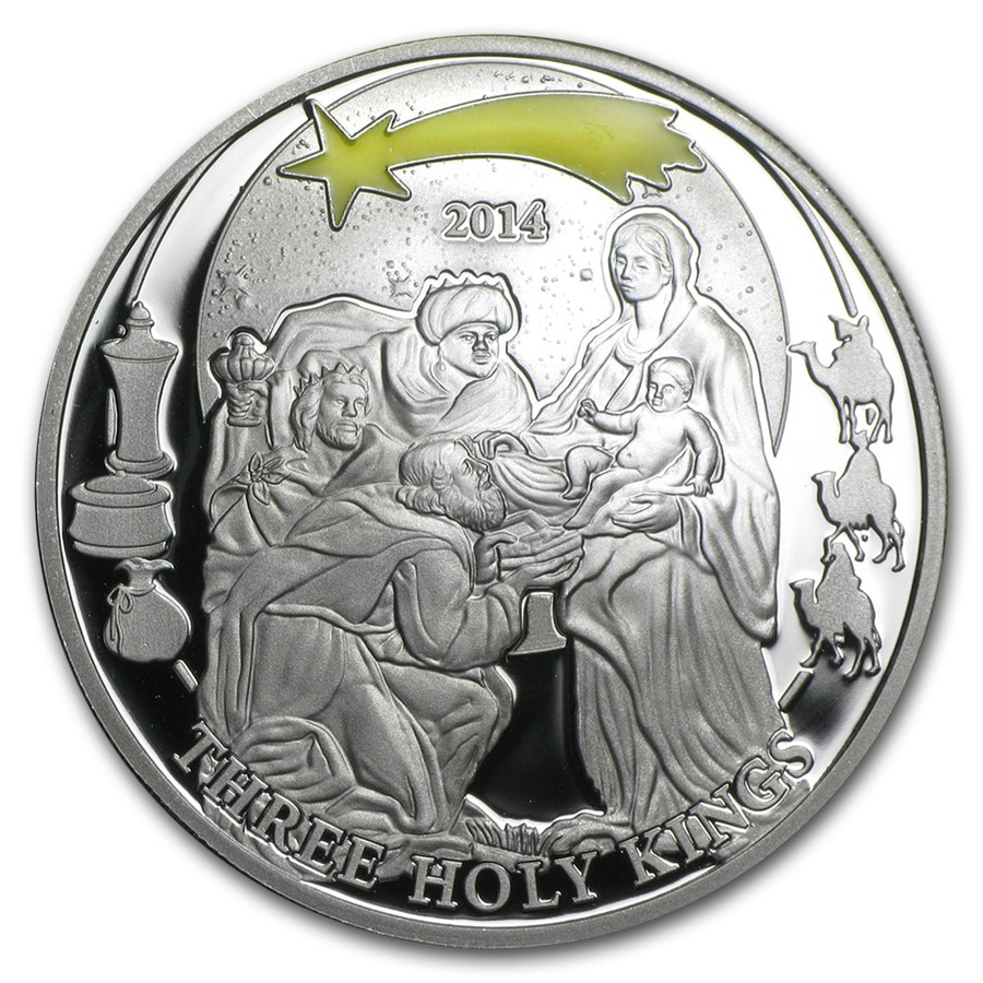 THREE HOLY KINGS Biblical Stories Silver Coin $2 Palau 2014