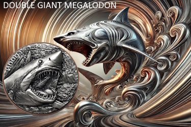 Megalodon Returns – 60mm of Prehistoric Terror in Metal - Dazzling Coins