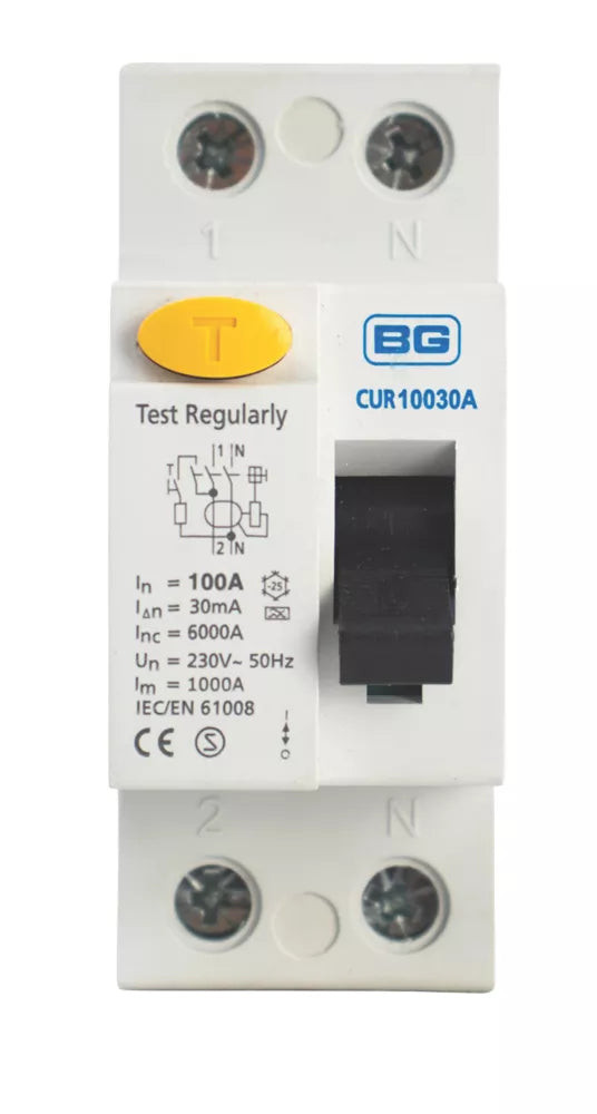 BRITISH GENERAL FORTRESS 100A 30MA DP TYPE A RCD