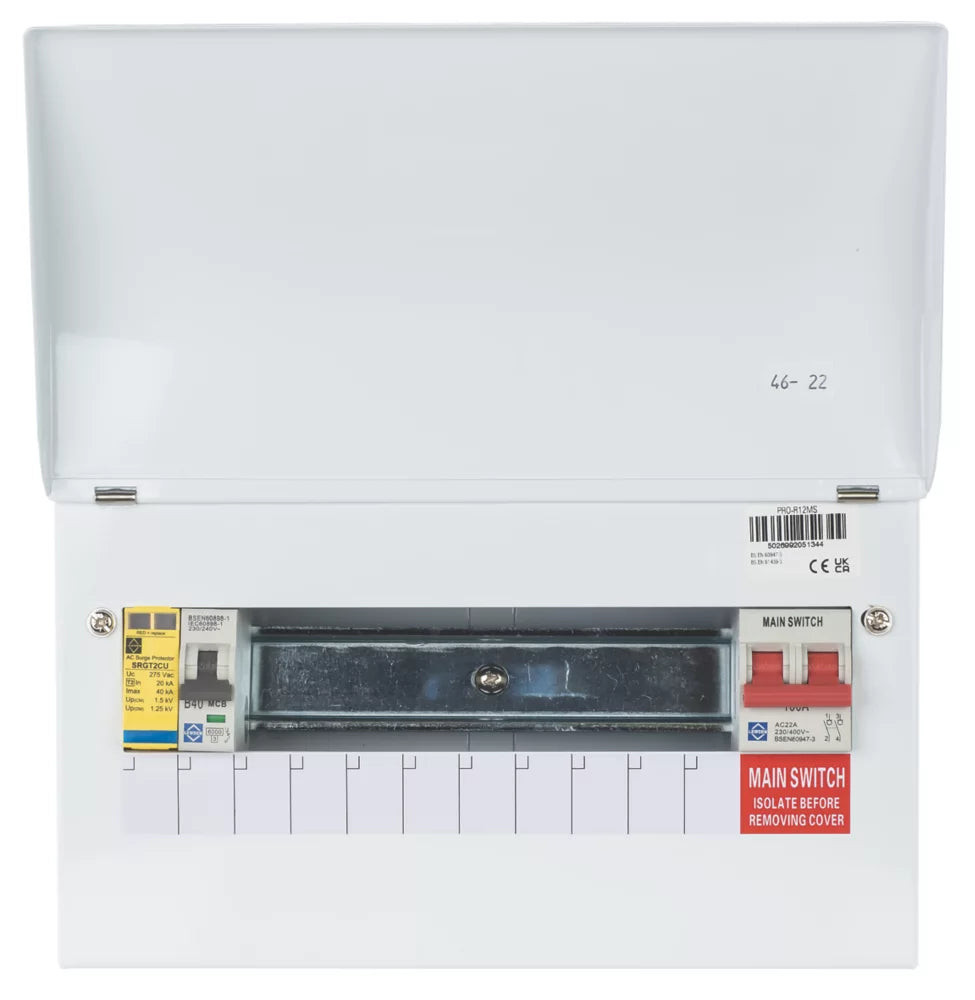 LEWDEN PRO 13-MODULE 9-WAY PART-POPULATED MAIN SWITCH CONSUMER UNIT ...