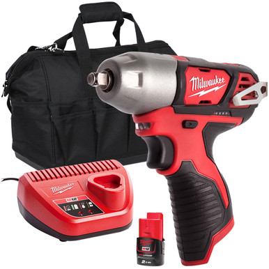 Milwaukee M12 BIW38-0 12V 3/8'' Impact Wrench with 1 x 2.0Ah Battery ...