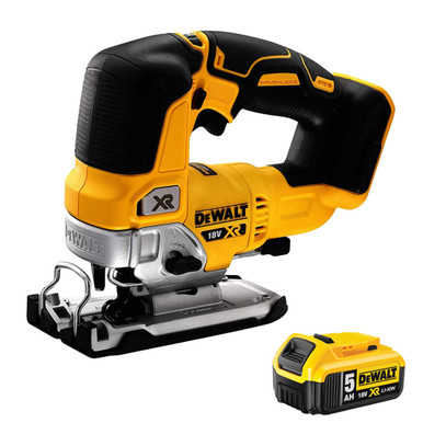 DeWalt DCS334N 18V Brushless Top Handle Jigsaw with 1 x 5.0Ah Battery ...
