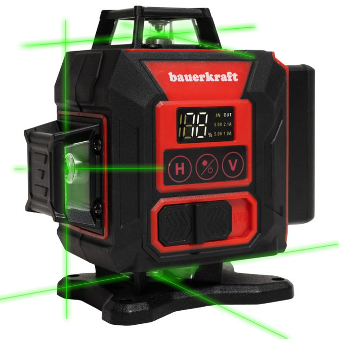 Laserska libela 360° 4D križni zeleni laser 16 linija - BXL.ba