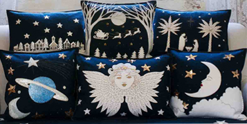 Jan Constantine | Hand Embroidered Textiles | Hand embroidered Cushions ...